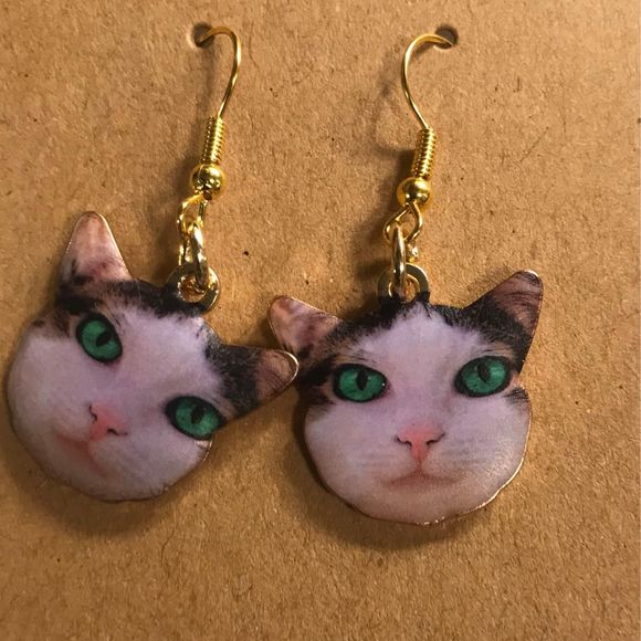 Jewelry | Dangle Cat Earrings With Gold Hooks | Poshmark